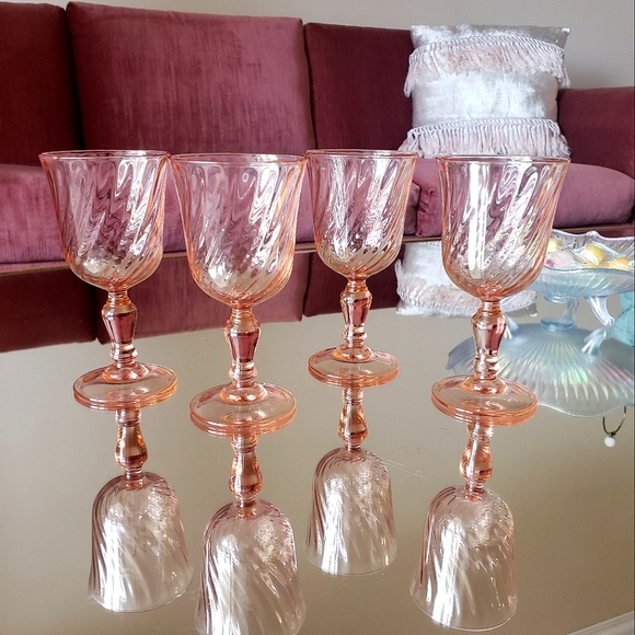 Luminarc | Dining | Vintage Luminarc Arcorac France Rosaline Pink Swirl ...